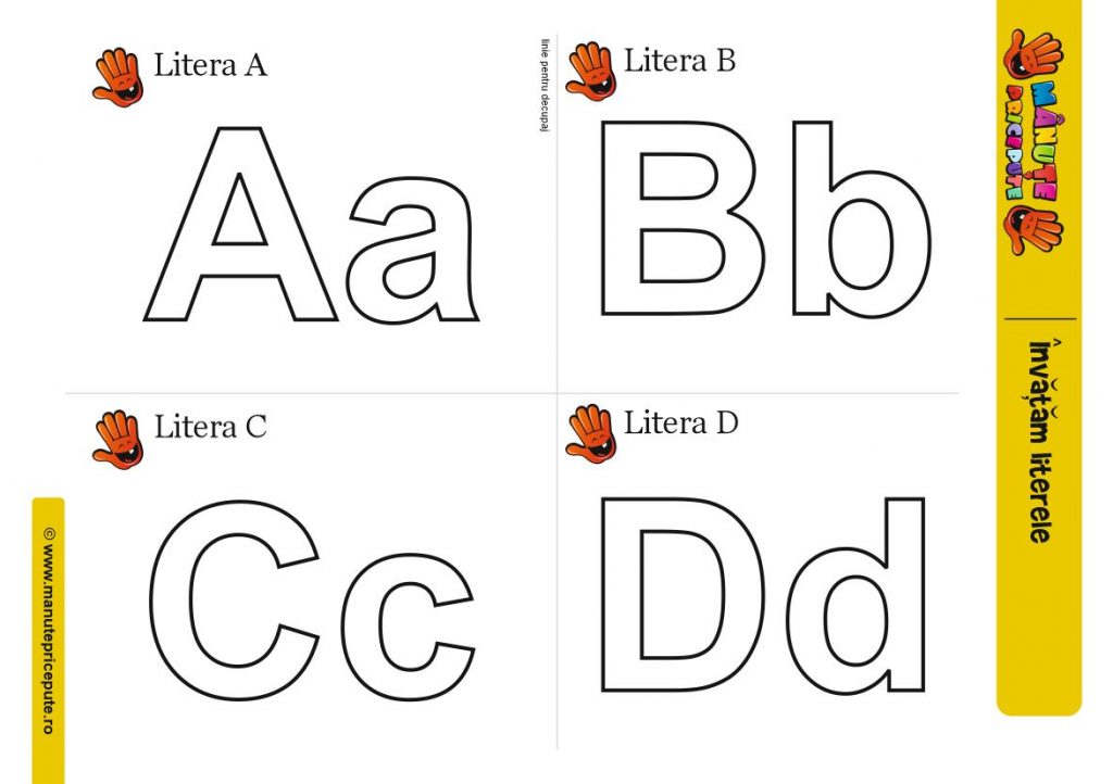 Șablon literele A, B, C, D pentru activități cu plastilină - Manute ...